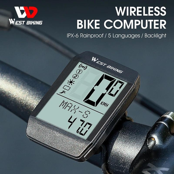 WEST BIKING 5 Language Bicycle Computer Waterproof Wireless Wired ...