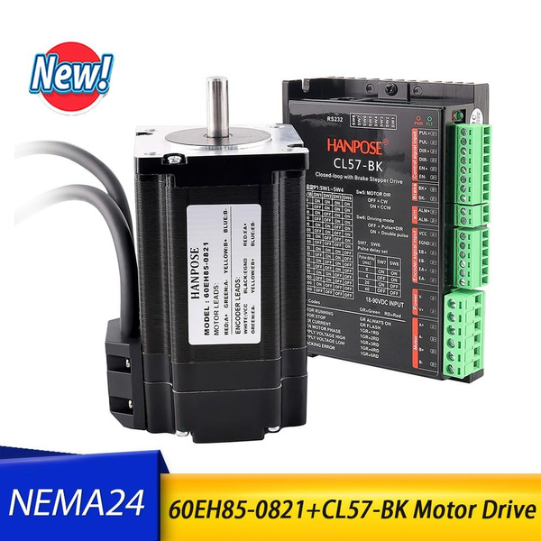 Hybrid Step-servo Motor NEMA24 Stepper 4.0A 2.8N.m 60EH85-0821CNC Controller Kit Closed Loop ...