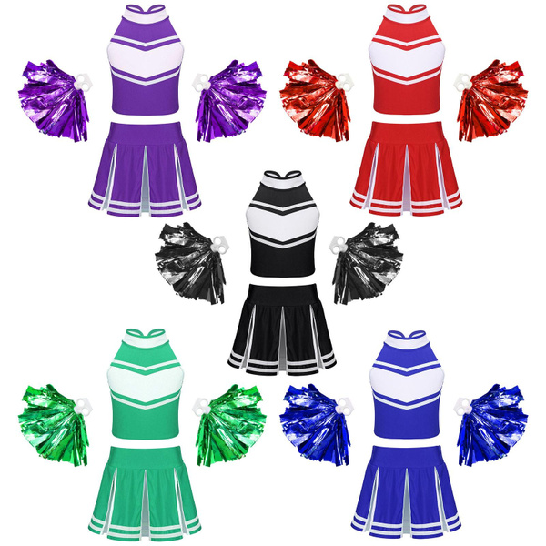 Kids Cheerleader Costume Cheer Uniform Girls Cheerleading Outfit ...