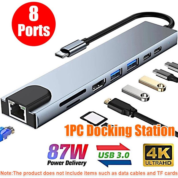 1PC 8-in-1 USB C Adapter 78W Power Delivery Port with HDMI Interface ...