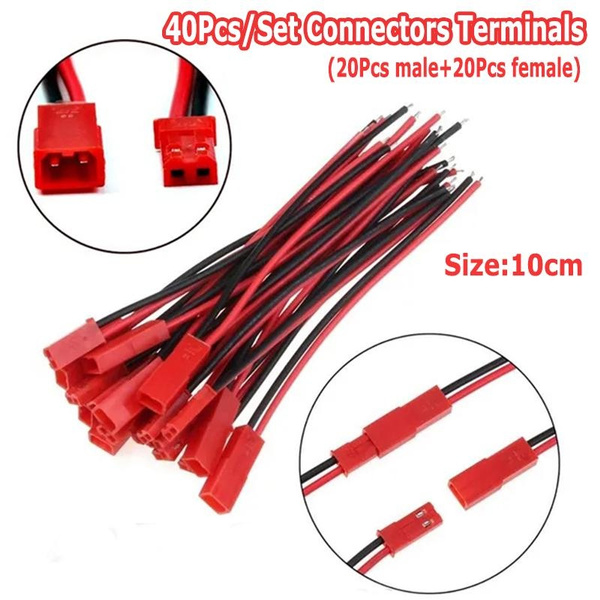 40Pcs/Set Connectors Terminals Male&Female Connector JST Plug Cable DIY ...