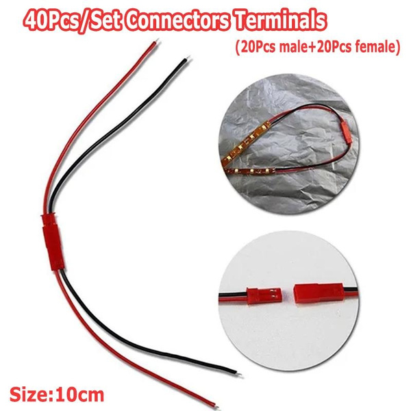 40Pcs/Set Connectors Terminals Male&Female Connector JST Plug Cable DIY ...