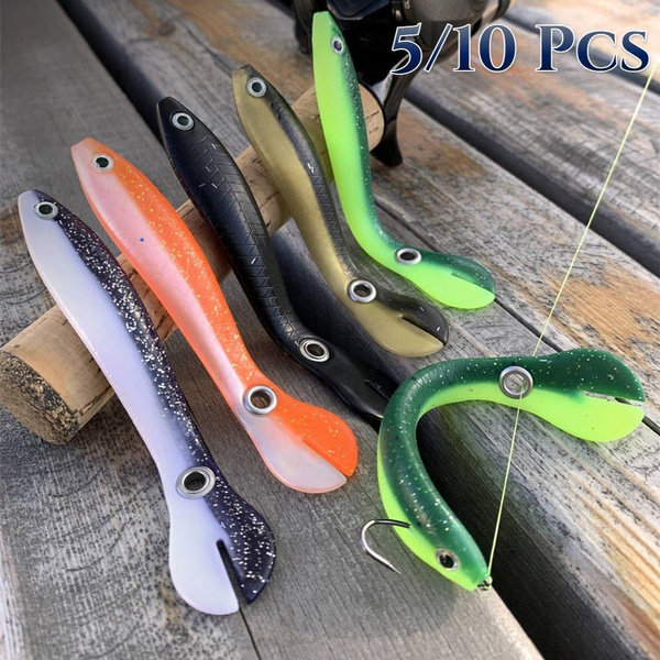 5/10 Pcs Fishing Lures Bait, Soft Plastic Split Tail Lure Set | Wish