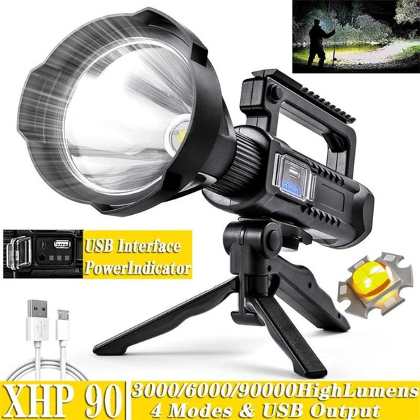 Rechargeable Spotlight Flashlight with 4 Modes and USB Output ...