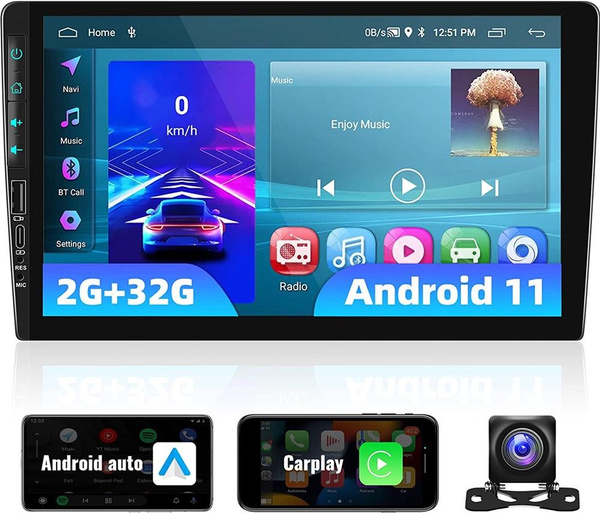 9 Inch Double Din Android Car Stereo with Wireless c̄árpláy , Android Auto Bluetooth Radio GPS ...