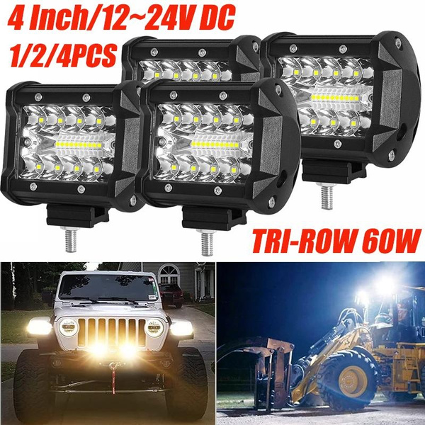 LED Car Light Trinocular 20LED External Auxiliary Light 4 Inch 60W Work ...