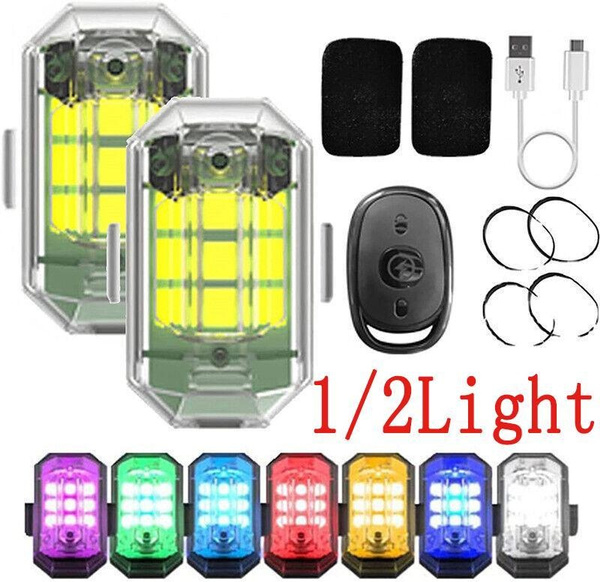 1/2Light High Brightness Wireless Remote Control LED Strobe Light 7 ...