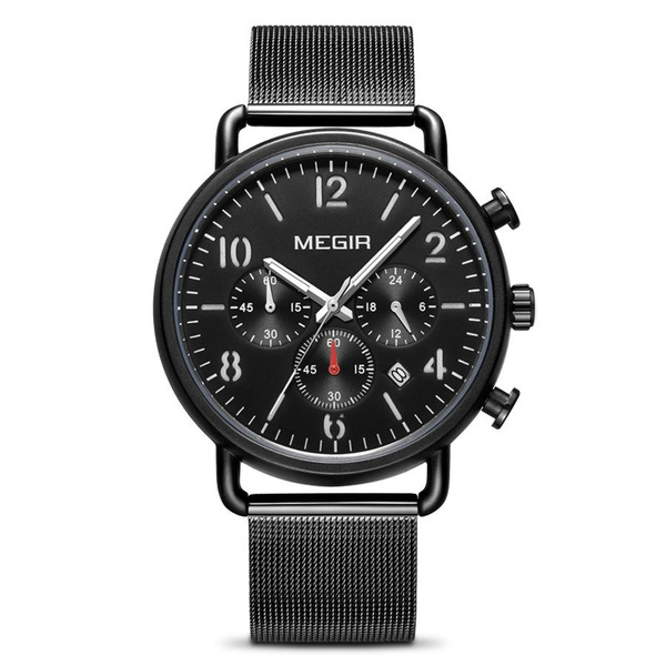 MEGIR Stylish Roller Watches Men Military Sports Quartz Watch Leather ...