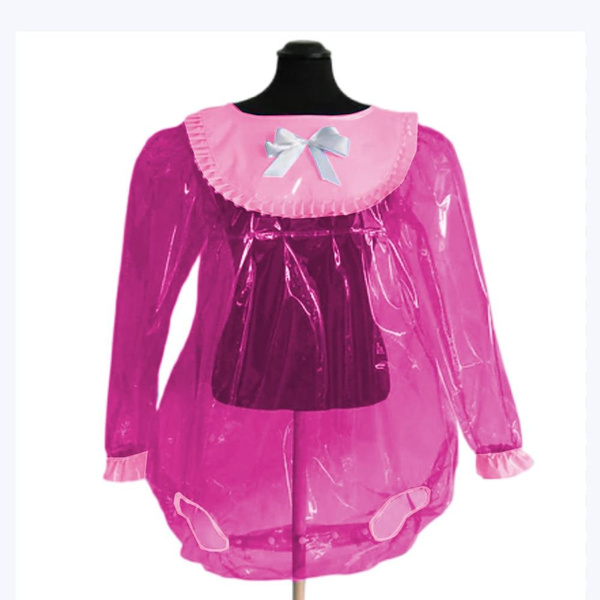 Adult Baby Lockable ABDL Patchwork Romper Button Open Crotch Fetish ...