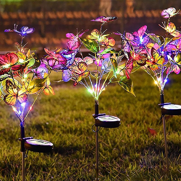 1/2pcs Butterfly Solar Lights Outdoor Waterproof Solar Garden Light ...