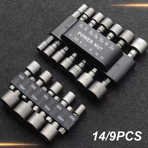 9PCS/14PCS Hex Socket Sleeve Nut Driver Bit Set | Wish