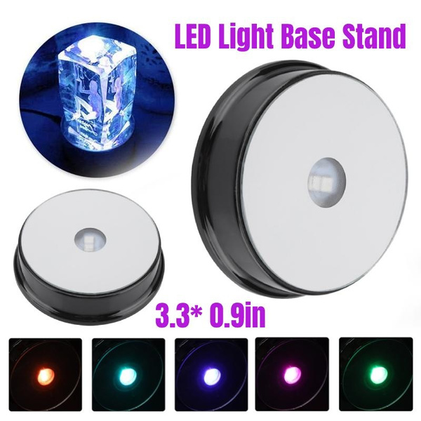 LED Light Display Base, LED Light Display Stand, Battery Operated Round ...
