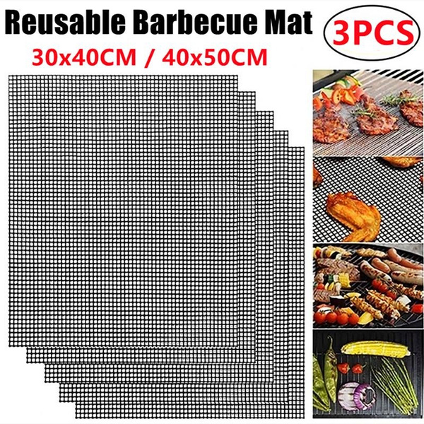 3pcs Reusable Barbecue Mat Replacement Mesh Wire Net Non-Stick Mesh ...