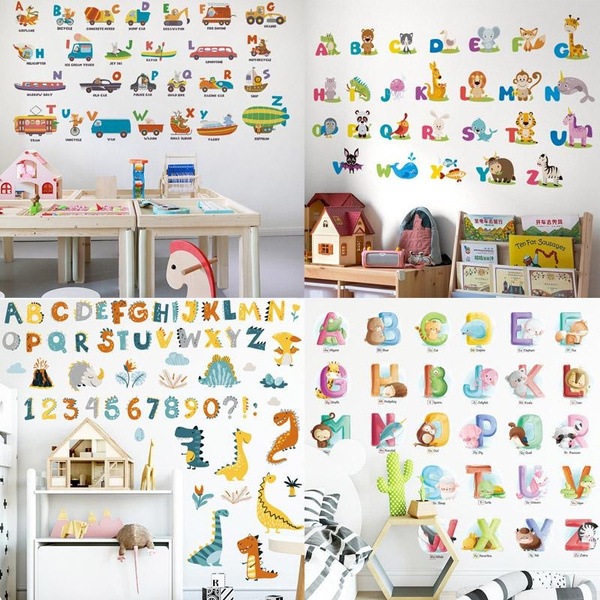 ABC Stickers Alphabet Decals Animal Alphabet Wall Decals Nursery ...