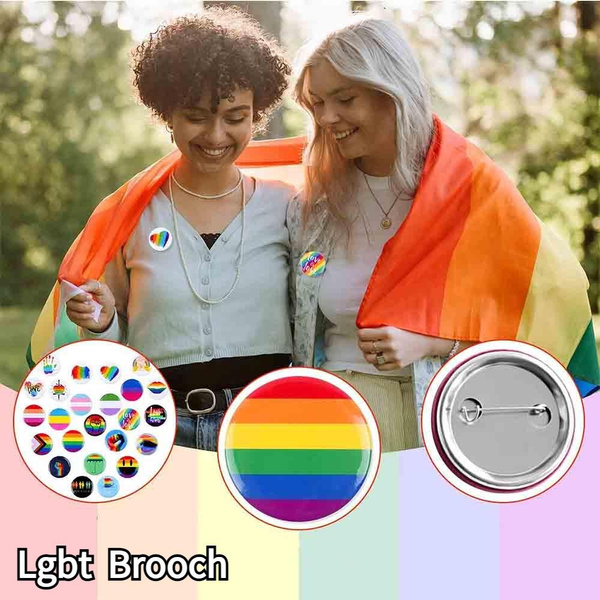 24 Types Rainbow Pride Badges Flag LGBT Pride Enamel Pin Inclusive ...