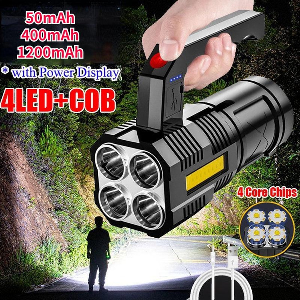USB Rechargeable Four-core LED Flashlight Powerful LED Flashlight ...