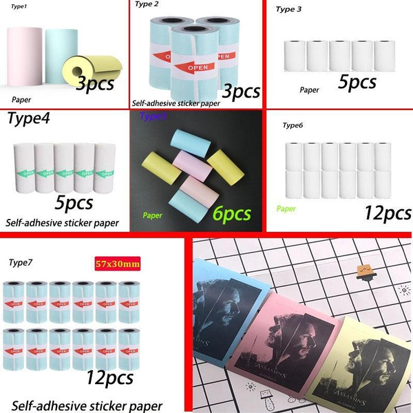 Printing Paper Printable Sticker Paper Roll 57x30mm Self Adhesive ...