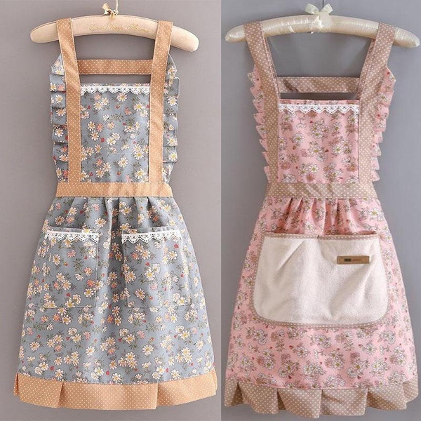 New Kitchen Lace Apron Cooking Women Men Work Apron Floral Home ...