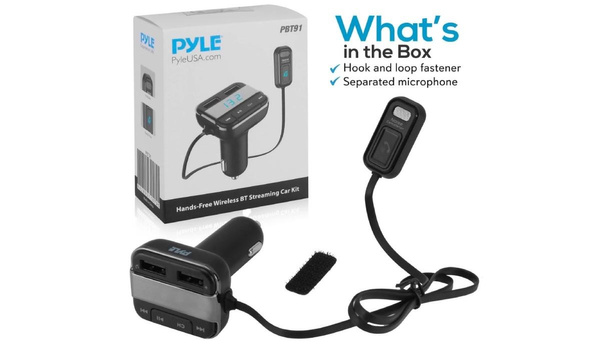 Pyle PBT91 Cigarette Lighter Bluetooth FM Radio Transmitter, Wireless ...