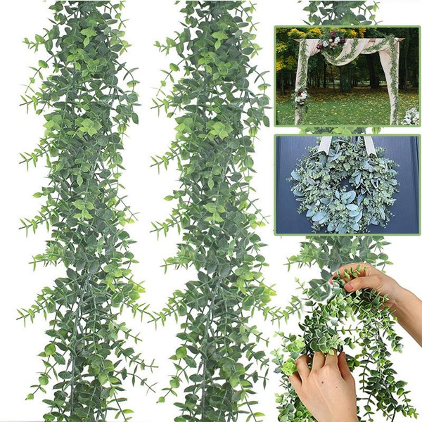 5.9Ft Artificial Eucalyptus Garlands Greenery Garlands Bulk Fake Vines ...
