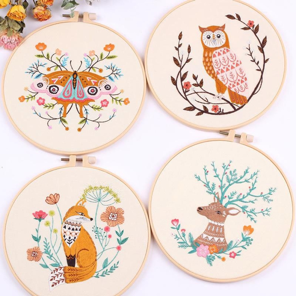 DIY Stamped Embroidery Starter Kit with The Fox and The Owl Butterfly ...