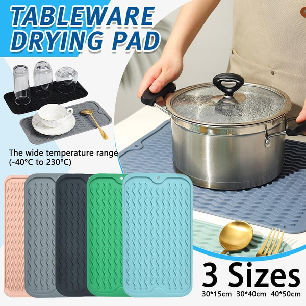 2PCS/1PC Kitchen Silicone Pad, Tableware Drain Pad, Kitchen ...