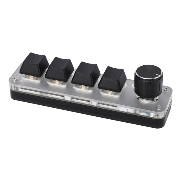 One Handed Mechanical Keyboard 4 Key with RGB DIY Programmable Keypad ...