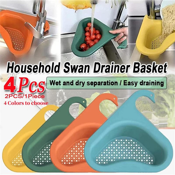 Kitchen Newest Multifunctional Drain Basket Sink Swan Drain Basket ...