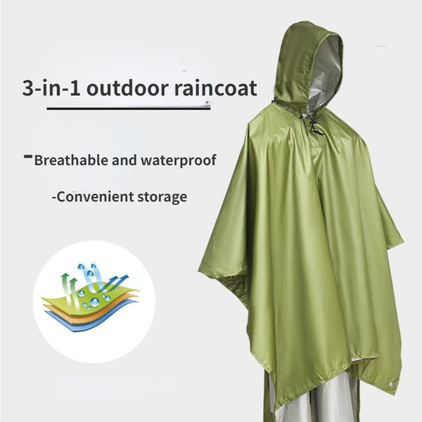 Outdoor Multi-functional Raincoat, Three In One, One Piece Raincoat ...