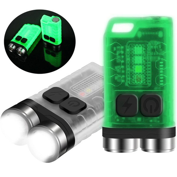 LED Keychain Flashlight Work Light with Magnet Type-C Rechargeable Mini ...