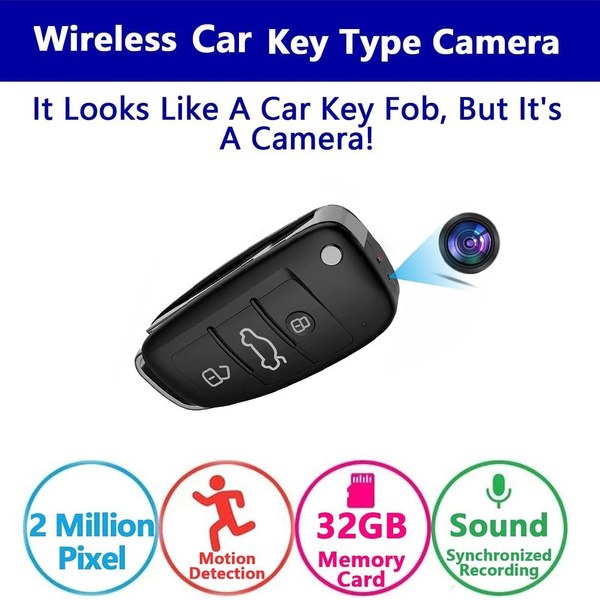 Portable Car Key Mini Camera 140° Wide Angle Invisible HD Len Night ...
