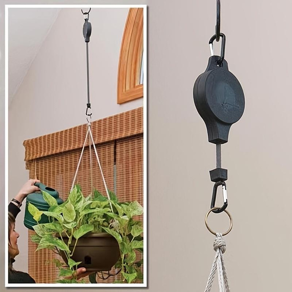 1/2pcs, Retractable Plant Hook Pulley Hanger, Easy Reach Plant Pulley ...