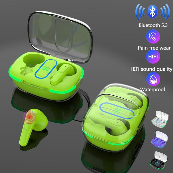 TWS Wireless Bluetooth Headset with Mic LED Colorful Display Earbuds ...