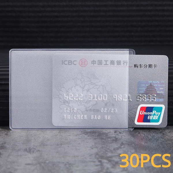 30PCS Transparent Card Holder Bus Business Case Bank Credit ID Card ...