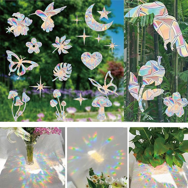 Colorful Prism Electrostatic Glass Sticker PVC Rainbow Prism Butterfly ...