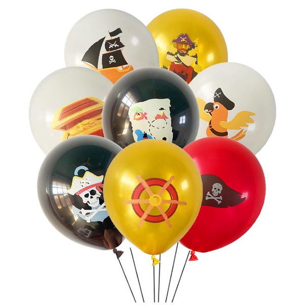 8pcs/set Pirate Theme Party Baloon Set Pirate Nautical Party Decoration ...