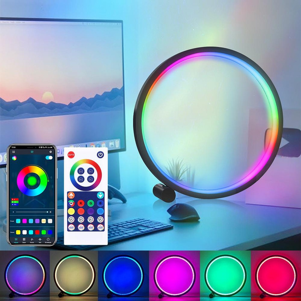 RGBIC Smart Table Lamp with APP and Remote Control Color Changing Music ...
