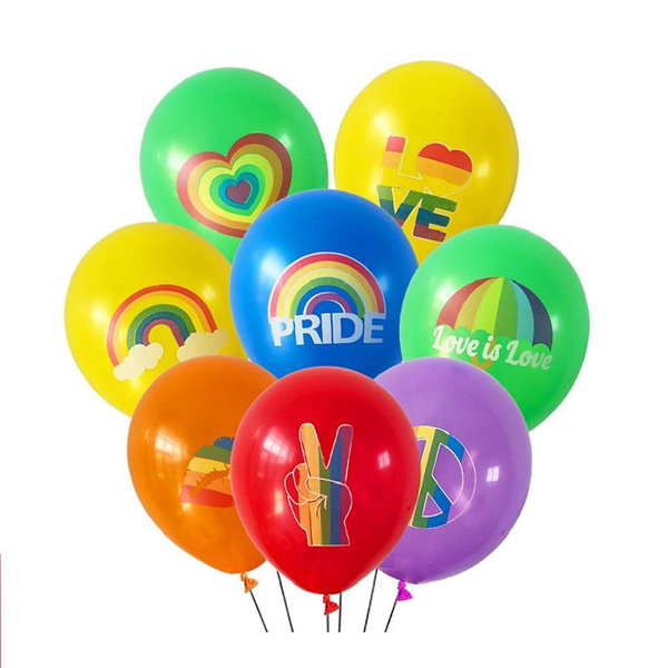 8pcs World Pride Month Party Decoration Balloons Pride Day Freedom ...