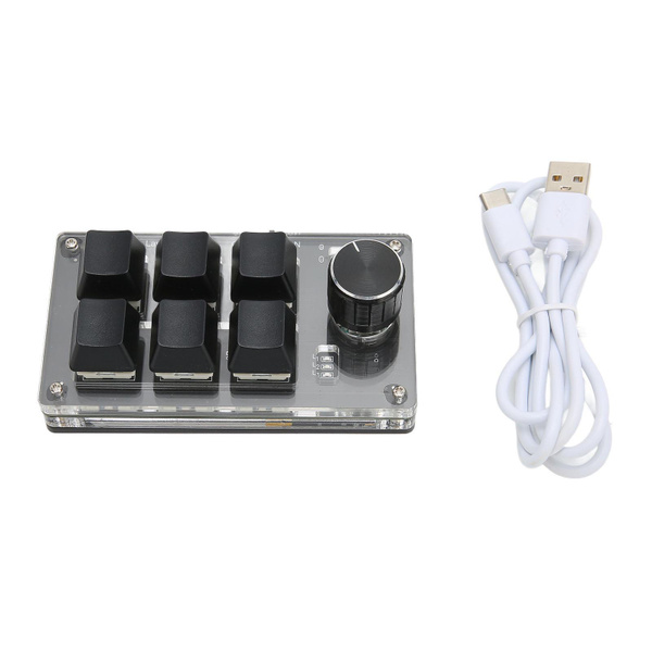 6 Keys Macro Keyboard USB One Handed Mechanical Keypad DIY Programmable ...