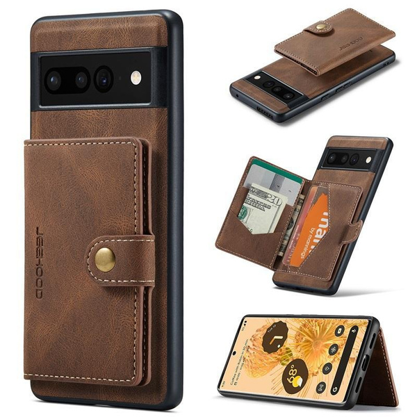 For Google Pixel 8 Pro Leather Case 2 in 1 magnetic card sleeve case ...