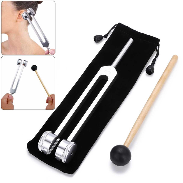New 128HZ Aluminum Alloy Silver Tuning Fork Chakra Hammer Ball ...