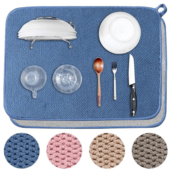 1/2PCS Kitchen Counter Tray Drying Mat,Durable Absorbent Dishwashing ...