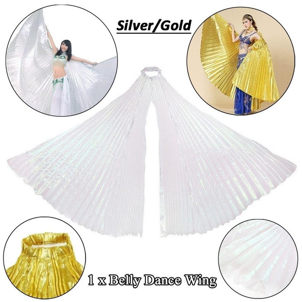 Silver/Gold Dancing Wing Costume Fancy Shiny Belly Dance Wear Wing ...
