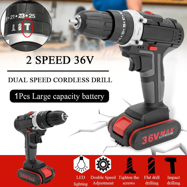 36V Multifunctional Electric Impact Cordless Drill Electric Hammer High ...