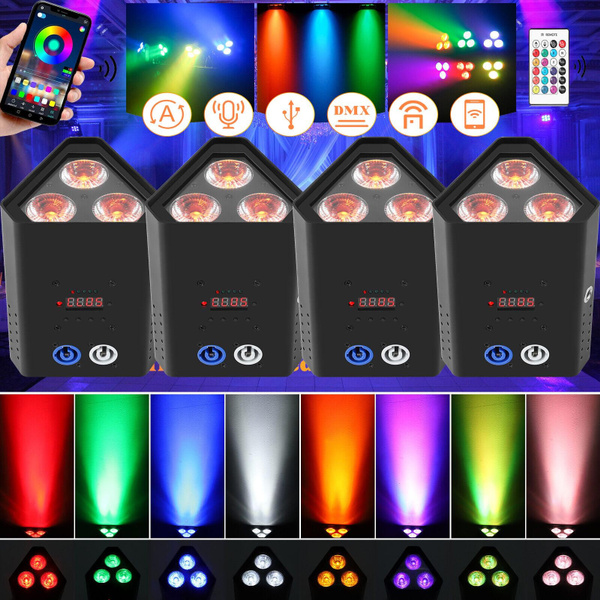 Wireless Built-in Battery Remote Control WiFi Par Light Wash Light 3PCS ...