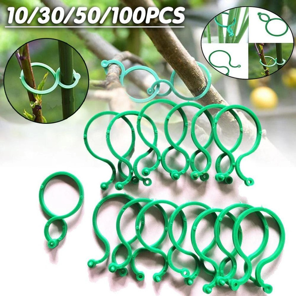 10/30/50/100PCS Plastic Garden Vine Strapping Clips Tie Plant Bundled ...