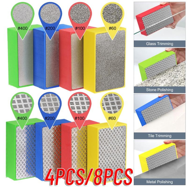 4PCS/8PCS Diamond Hand Polishing Pads,Glass Grinding Pads for Sanding ...