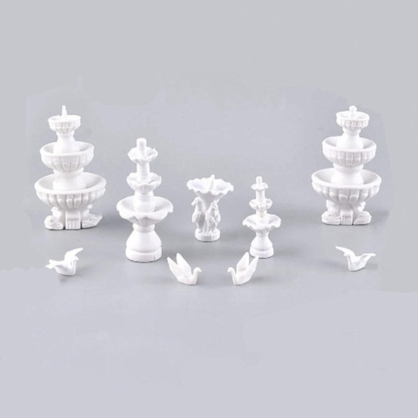 9pcs HO 1:87 Scale Model Sculpture Fountain Set Architecture Model ...