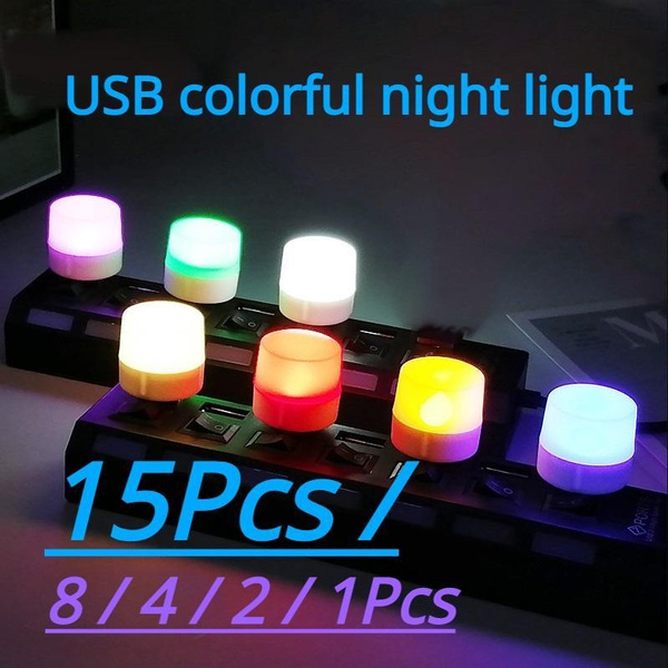 15 / 8 / 4 / 2 / 1 Pcs Usb Portable Mini Night Light, Led Sleep Small ...