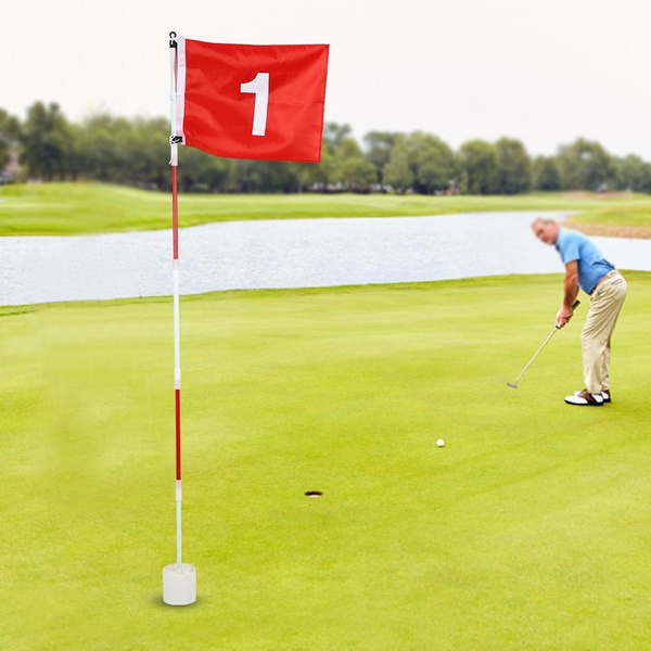 Putting Green Set 5 Sections Removable Putting Green Flagpole and Hole ...